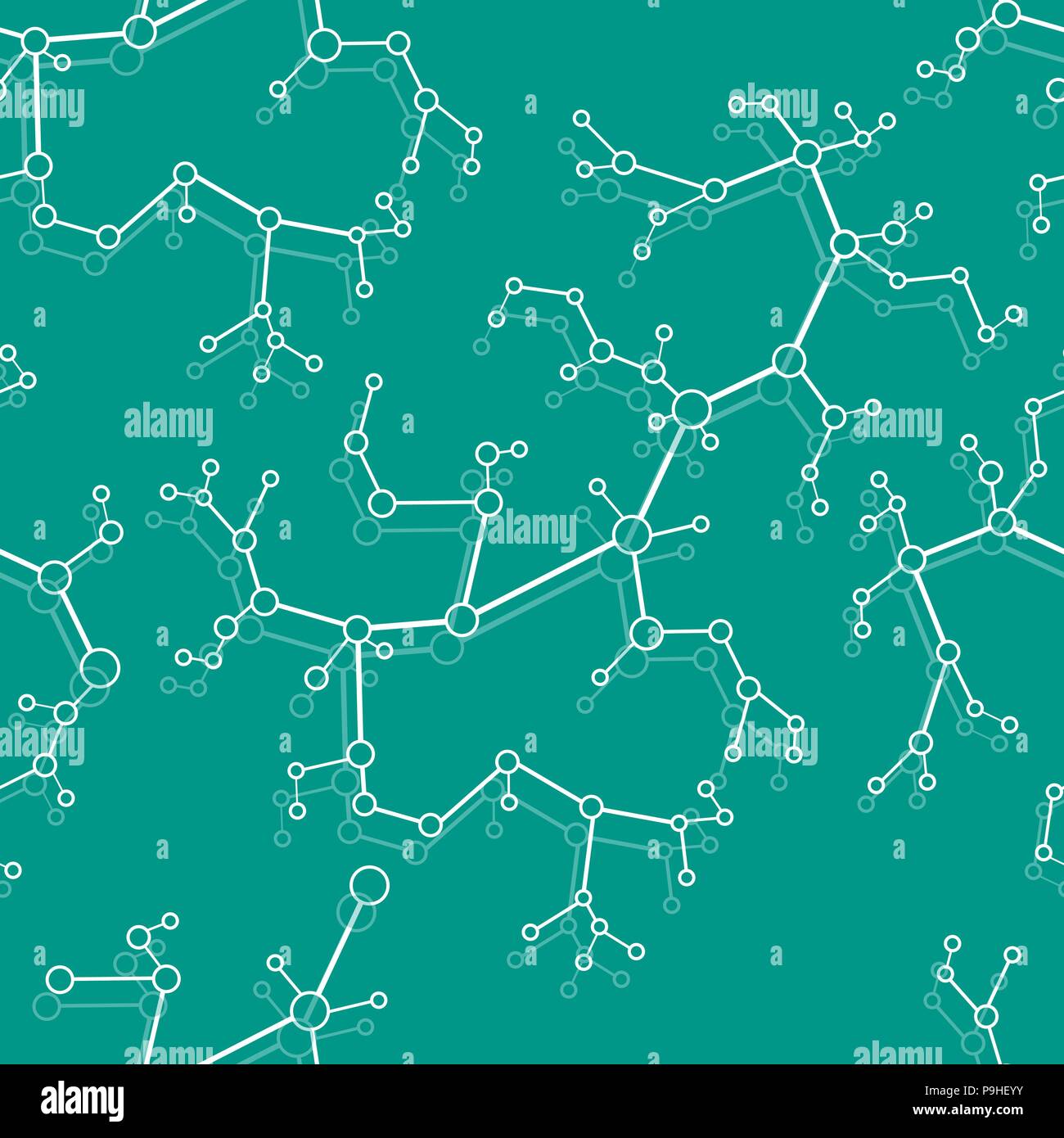 Seamless pattern with structures of molecules and communication ...