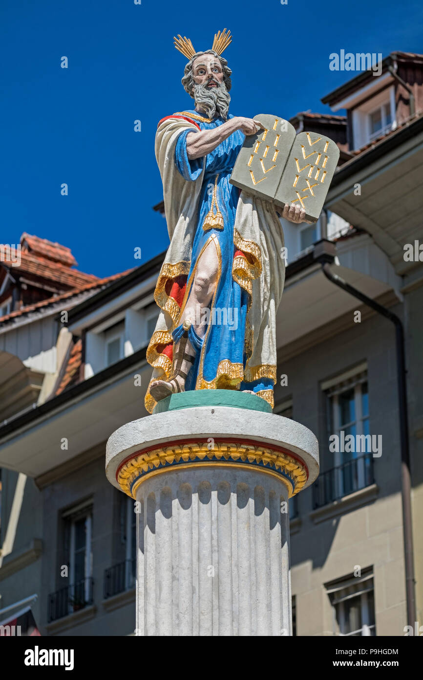 Mosesbrunnen Moses Fountain statue Old Town Bern Switzerland Stock ...