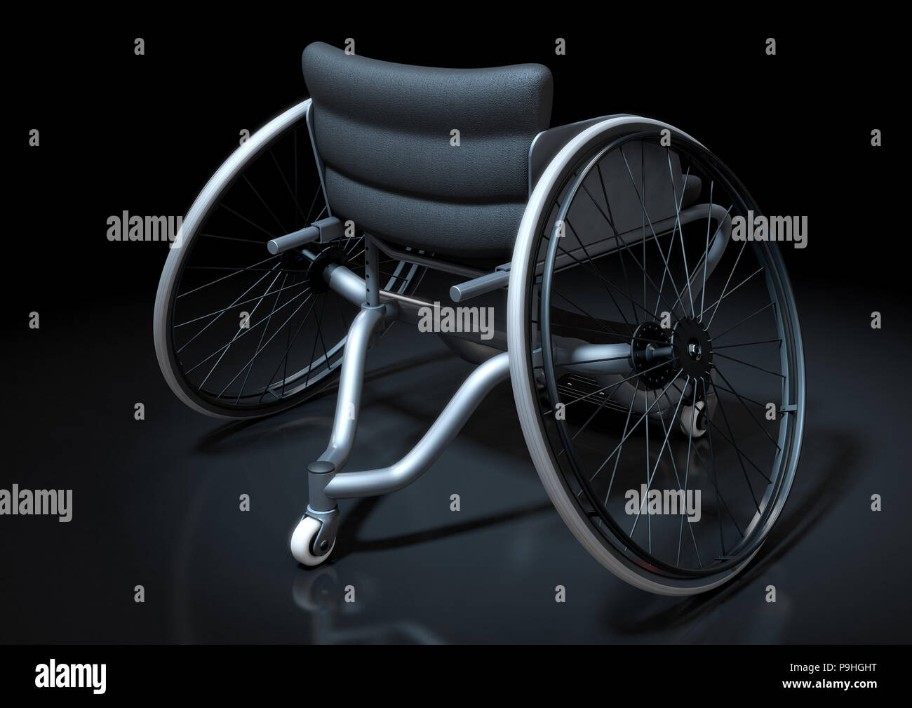 A modified wheelchair used by handicapped athletes to compete in ...