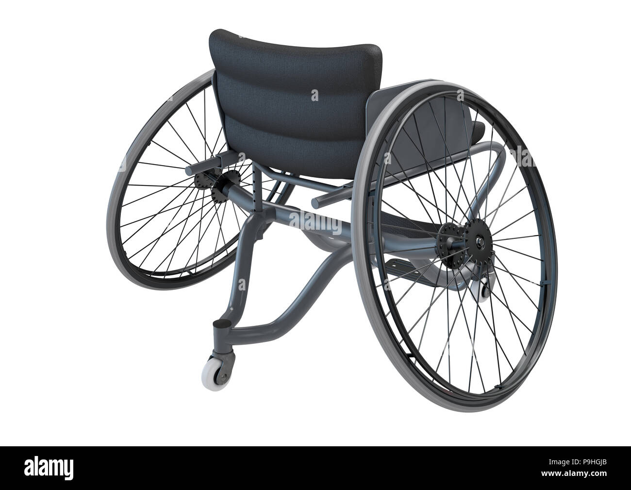 A modified wheelchair used by handicapped athletes to compete in ...