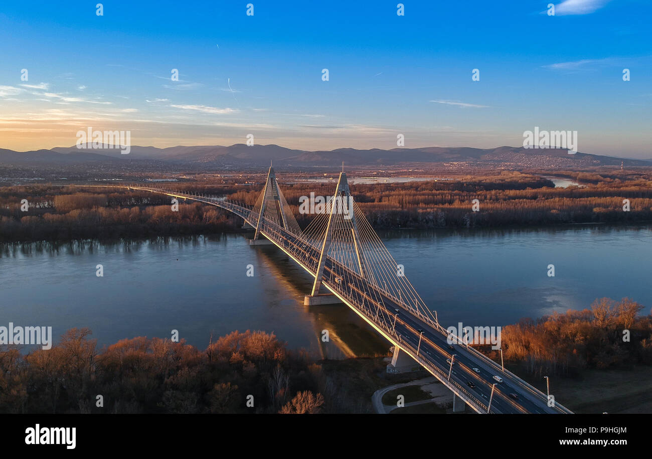 Megyeri bridge drone hi-res stock photography and images - Alamy