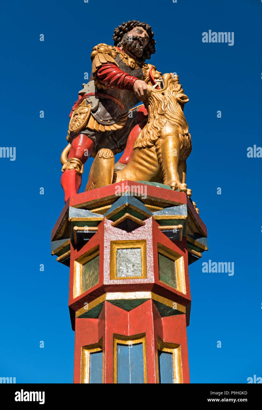 Simsonbrunnen Samson fountain statue Old Town Bern Switzerland Stock ...