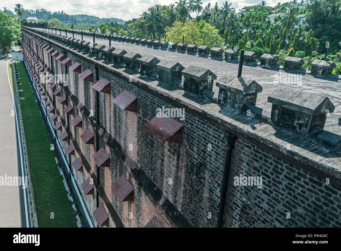 A huge prison in port Blair, top view. Museum of the British occupation ...