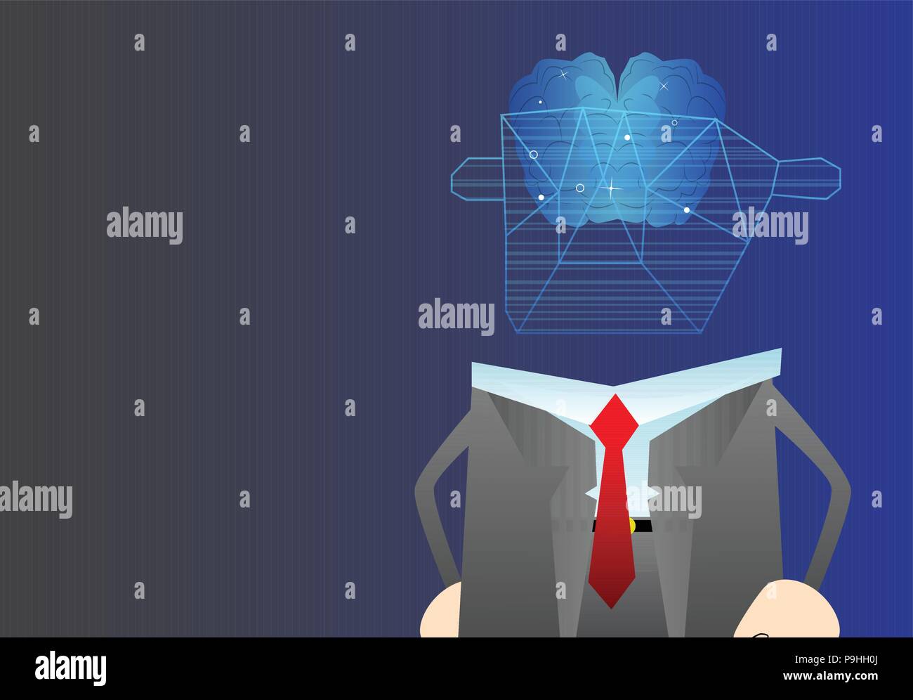 Business Artificial intelligence, modern technologies concepts. Vector ...