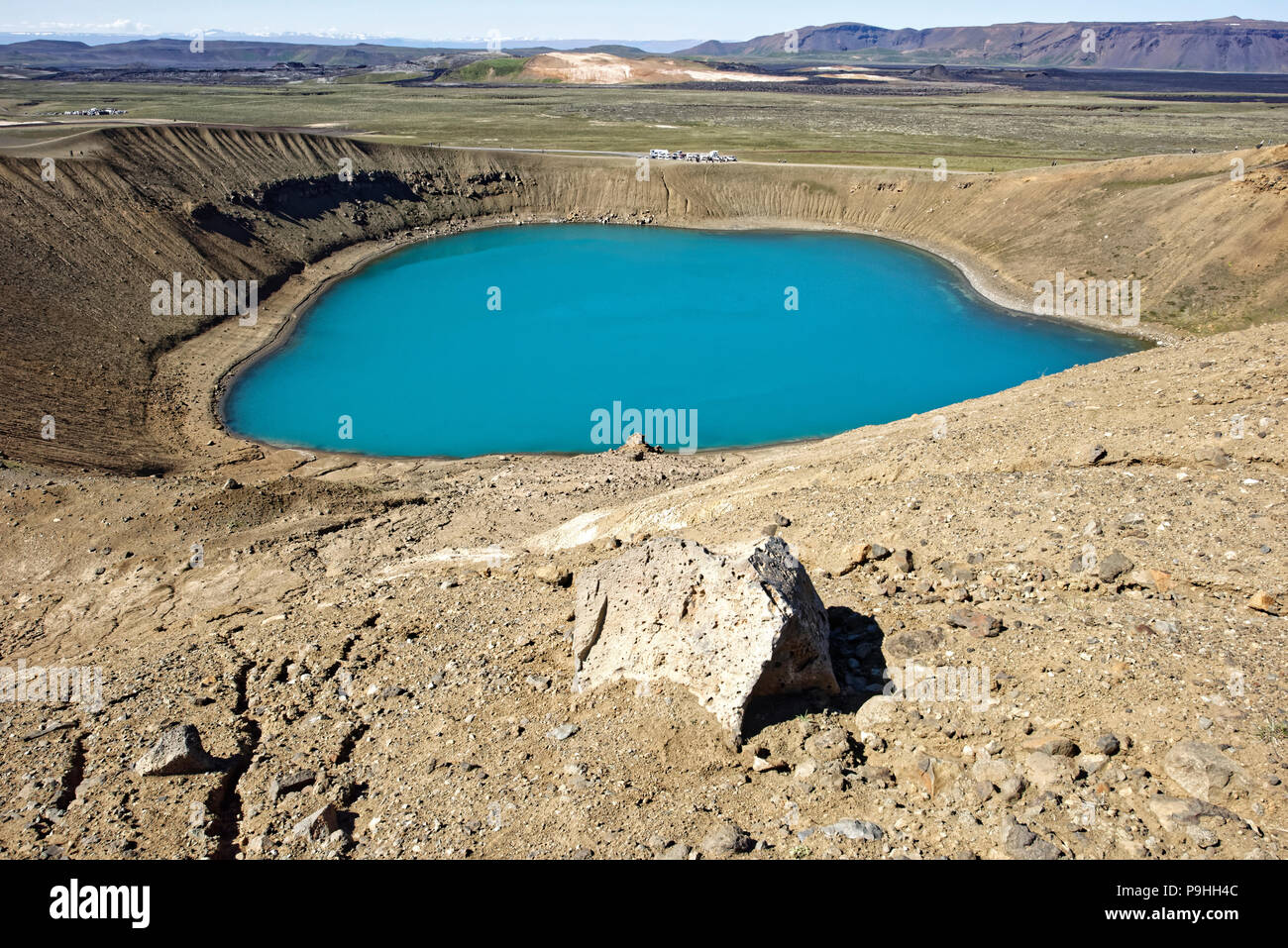 Explosion crater Viti, Krafla Volcano, near Reykjahlid, Iceland Stock ...