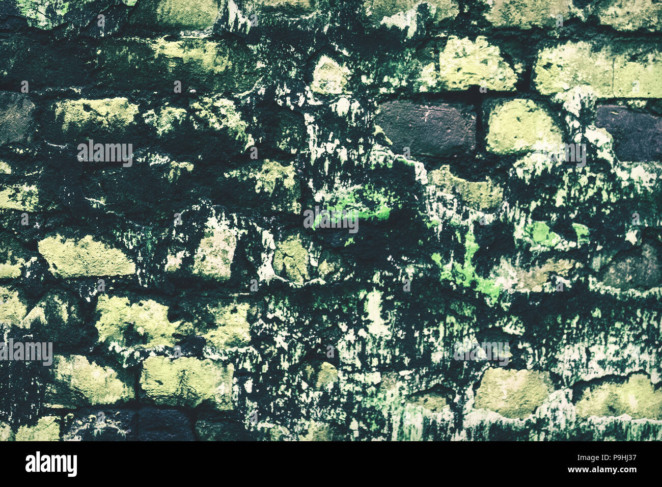 abandoned grunge cracked brick stucco wall background. Old, decayed ...