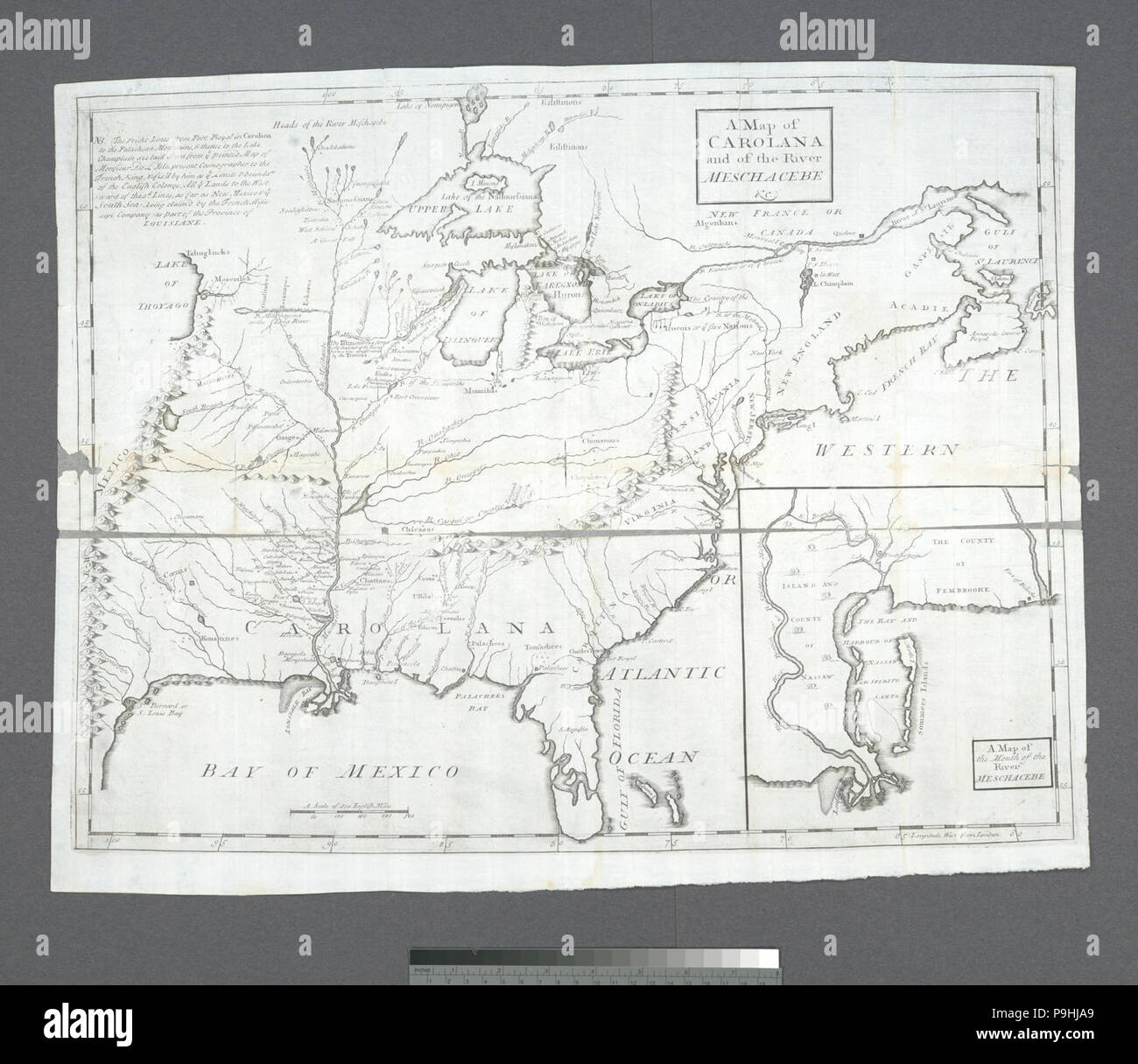 A Map of Carolana and of the River Meschacebe &c Stock Photo - Alamy