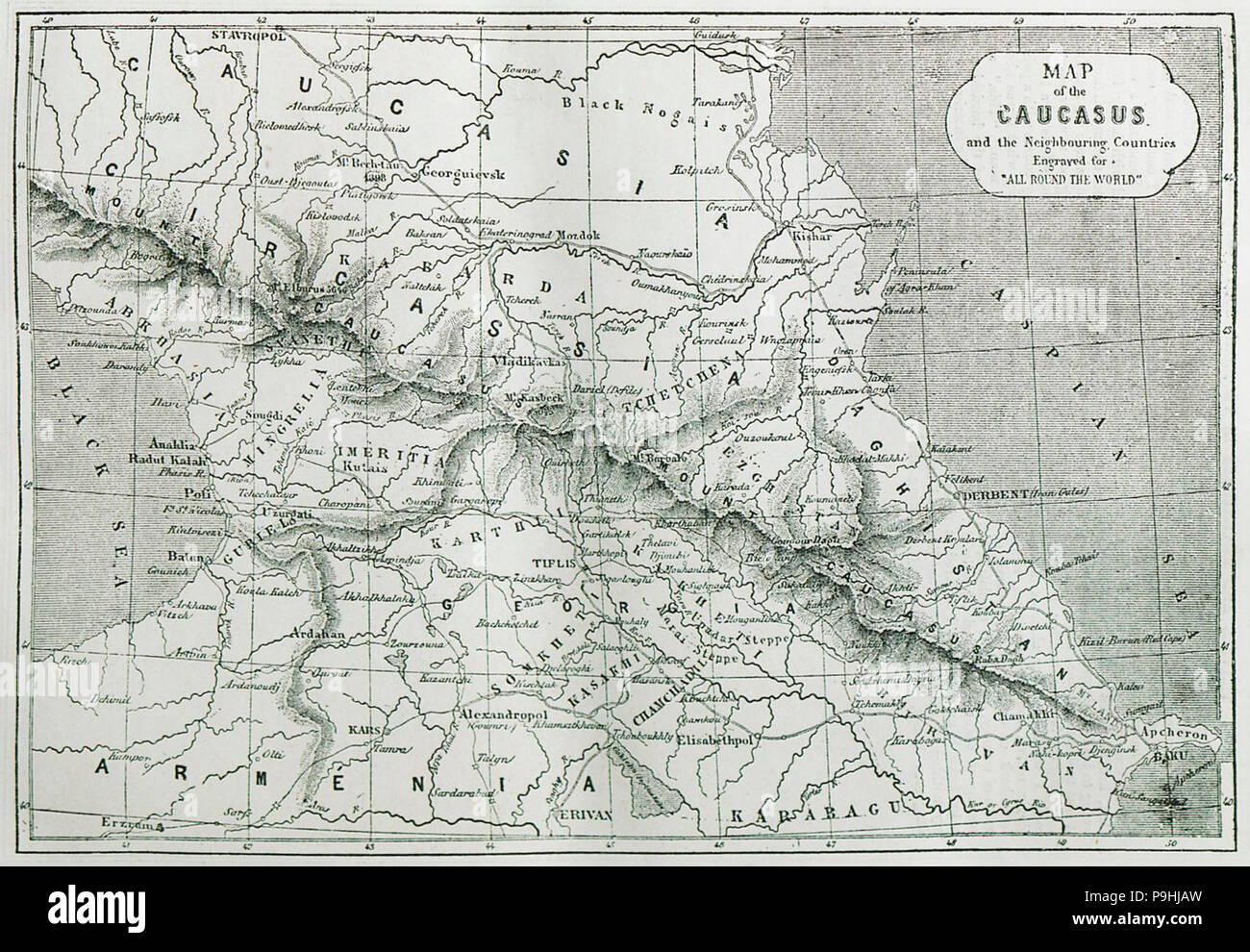 A Map of Caucasus and the neighbouring countries - Ainsworth William ...
