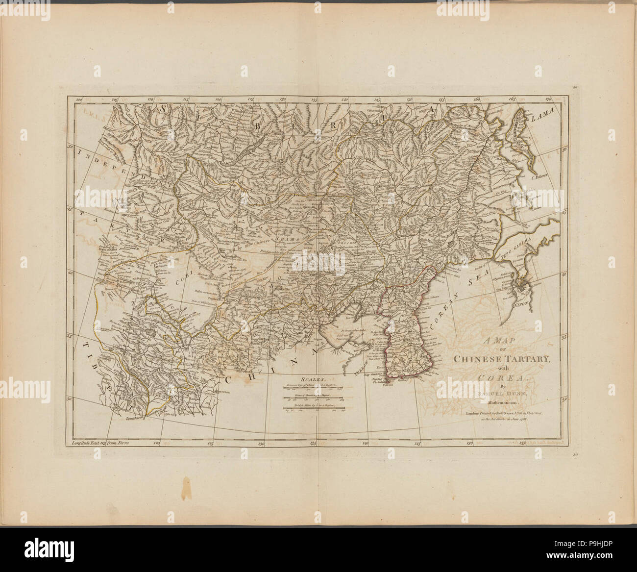 A map of Chinese Tartary, with Corea Stock Photo - Alamy