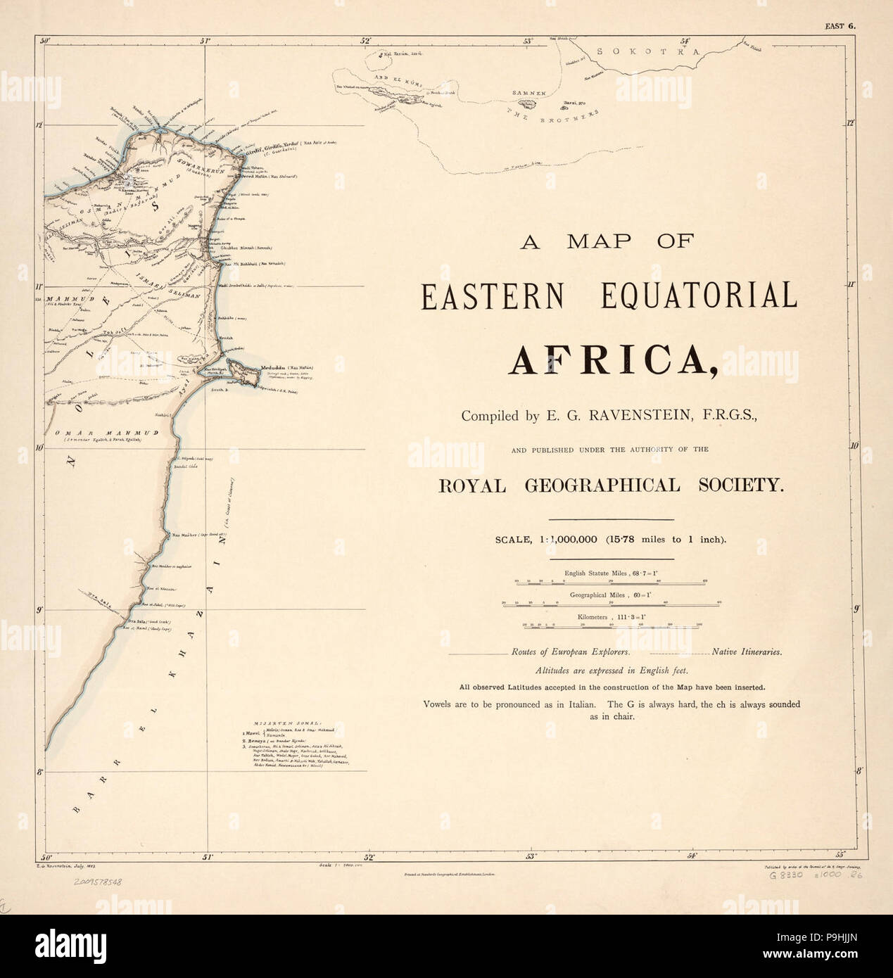 A map of eastern equatorial Africa Stock Photo - Alamy