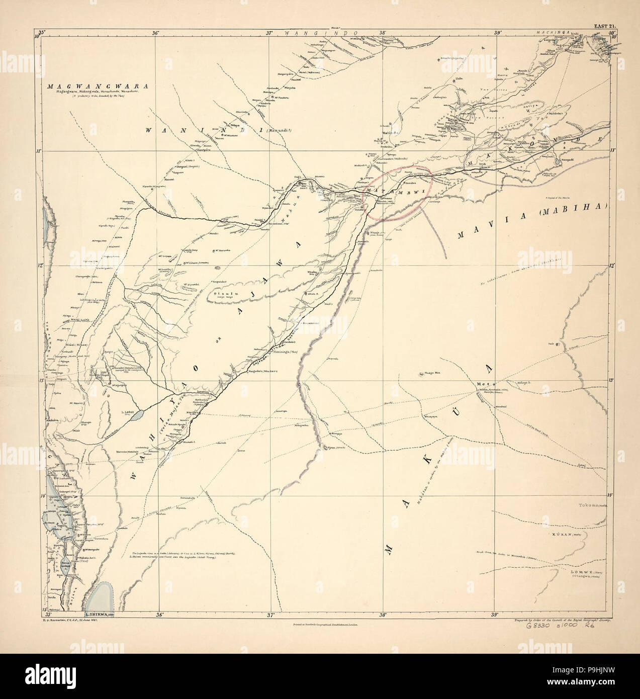 A map of eastern equatorial Africa Stock Photo - Alamy