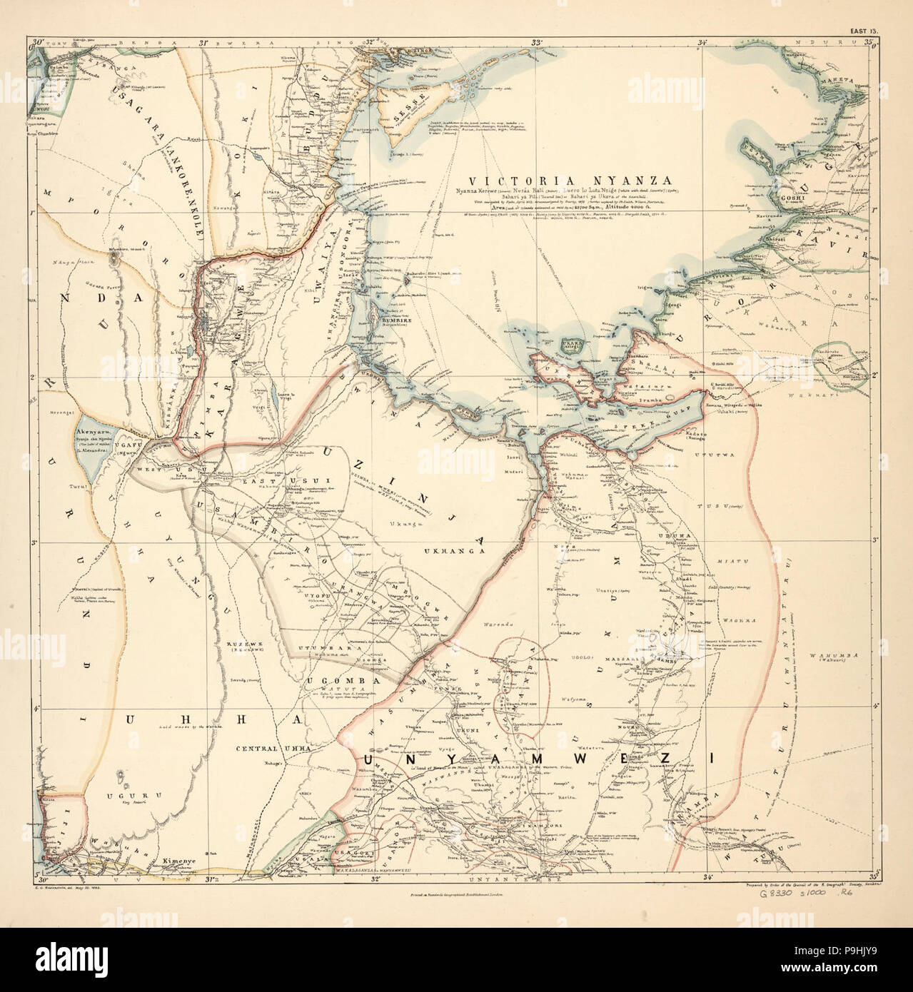 A map of eastern equatorial Africa Stock Photo - Alamy