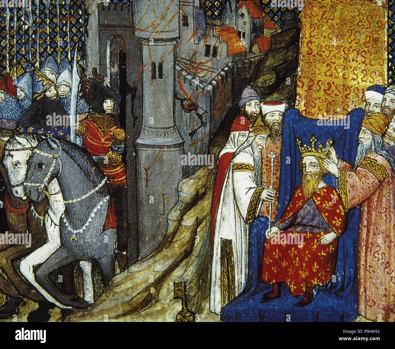 Burning Troy. Coronation King of France, descendant of Hector. "Grandes ...