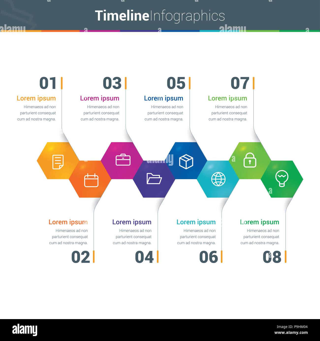 Clean And Colourful TimeLine Infographics Stock Vector Image Art Alamy