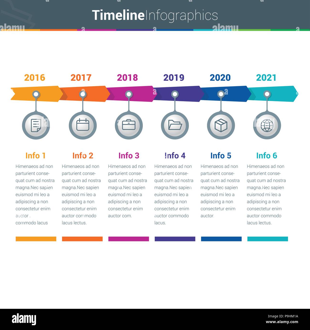 Clean and Colourful TimeLine Arrow Infographics Stock Vector Image ...