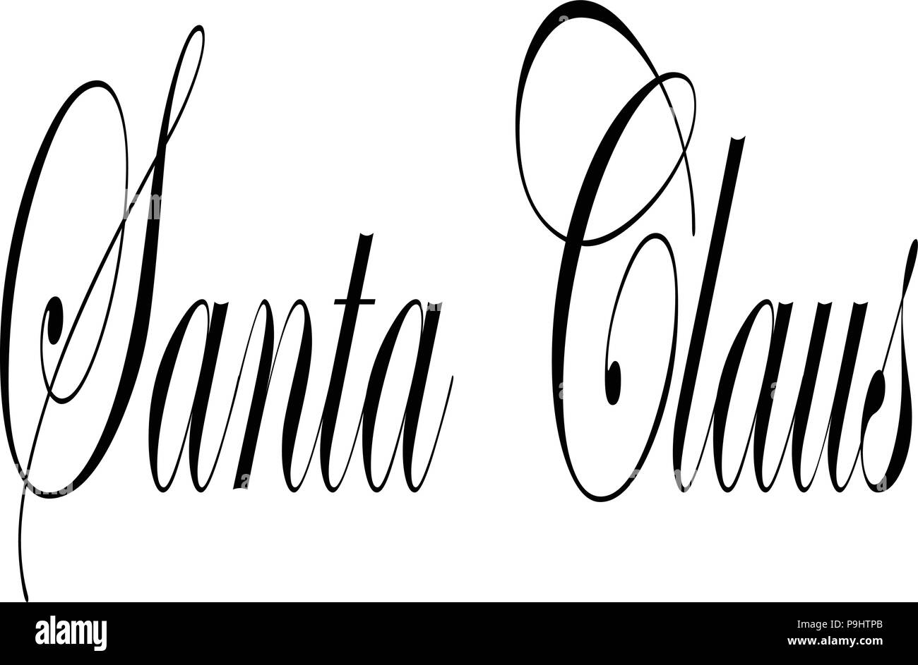Santa Claus Text sign illustration on white background Stock Vector ...