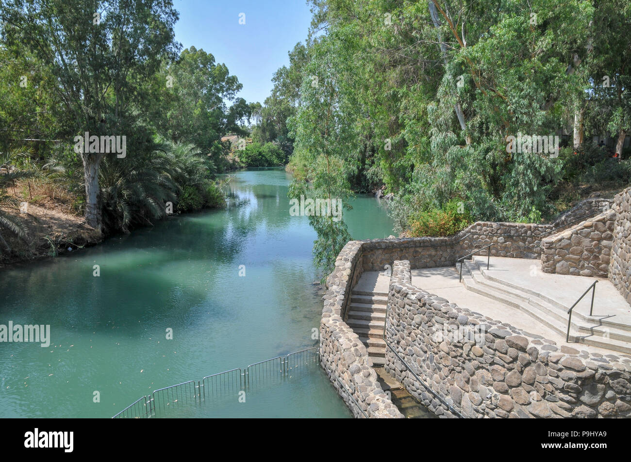 The Lower Jordan River (or Southern Jordan River) as seen from the ...