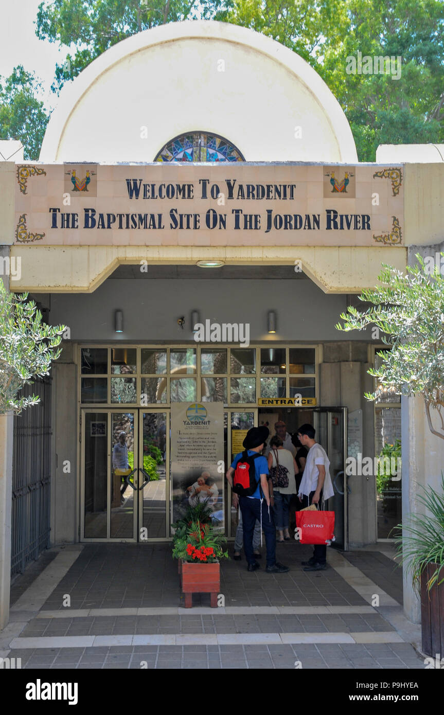 Israel, tourists enter the Yardenit Baptismal Site In the Jordan River ...
