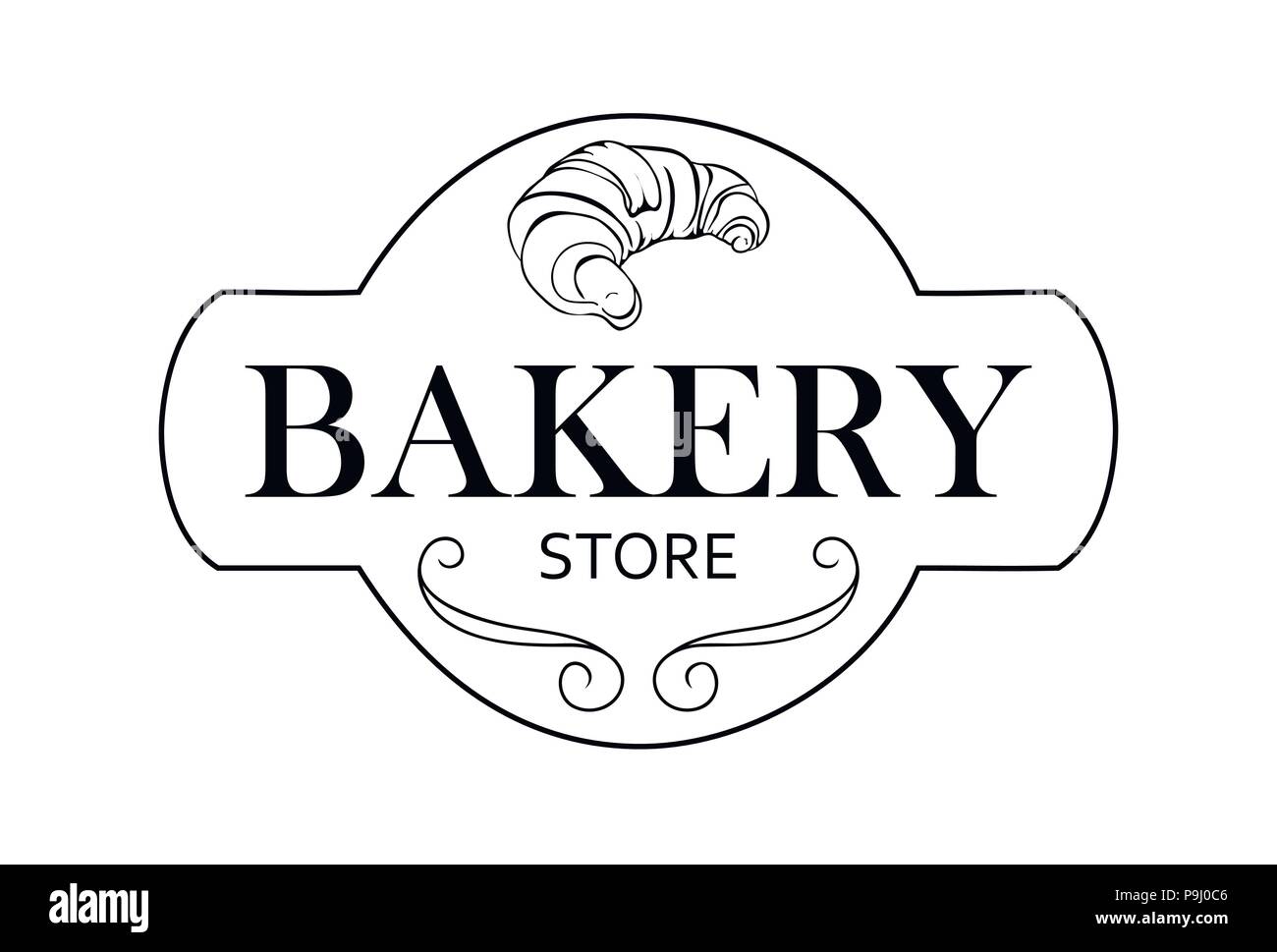 Signboard, logo or name for a baking shop with bread and sweets Stock ...