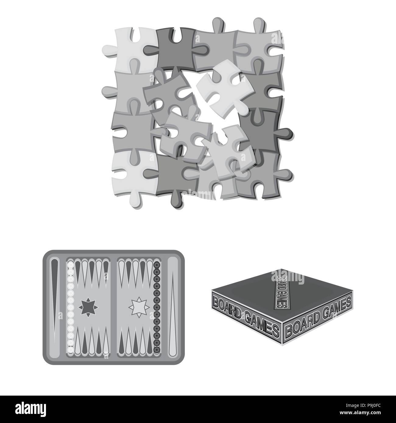 Board game monochrome icons in set collection for design. Game and ...
