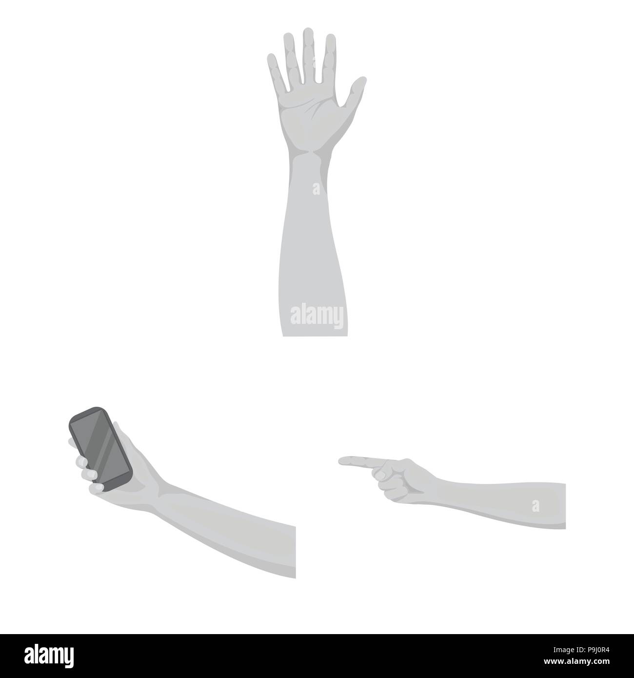 Gestures and their meaning monochrome icons in set collection for ...