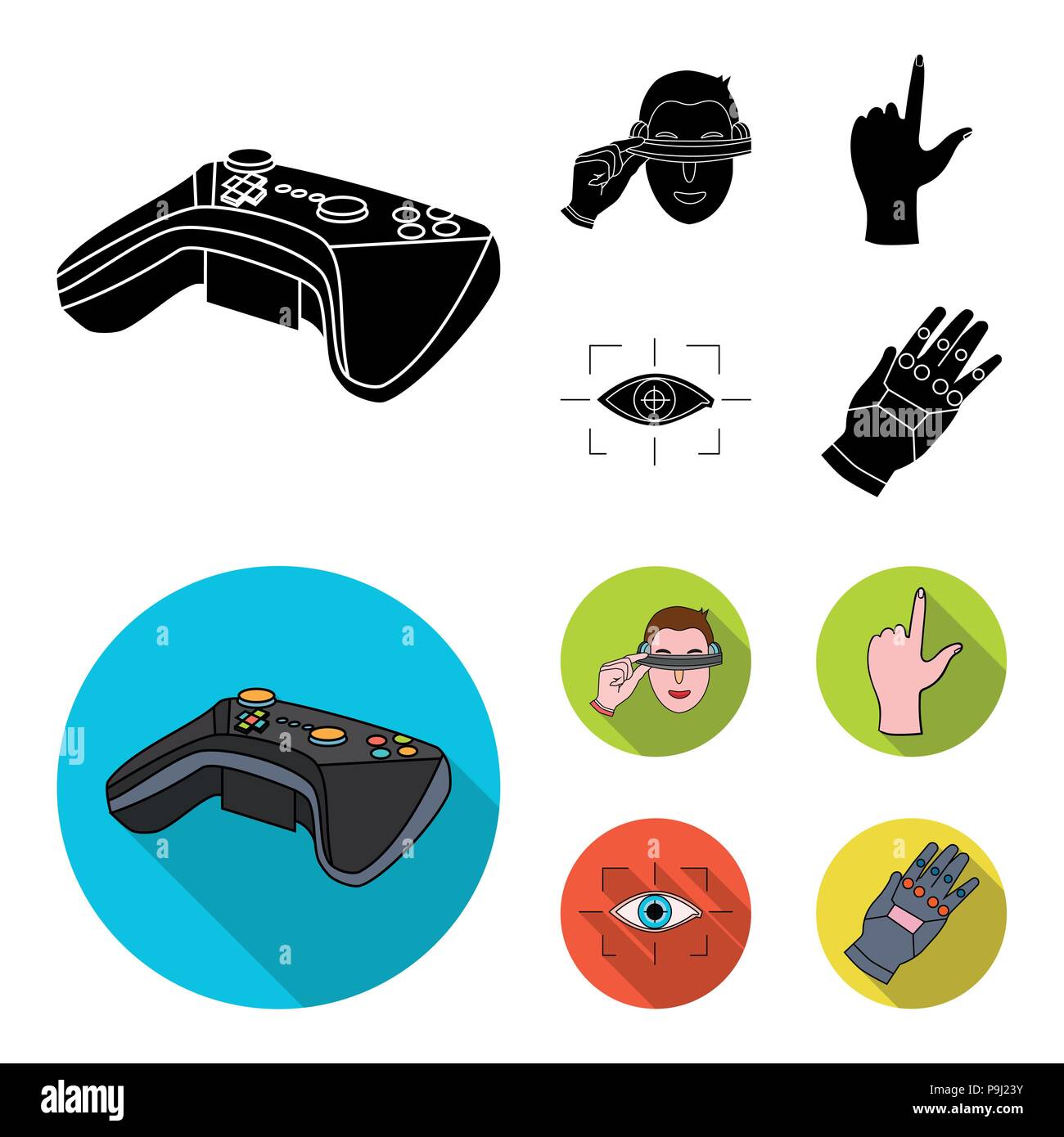 Virtual, reality, helmet, computer, technology, .Virtual reality set ...