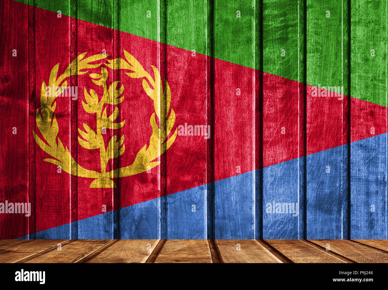 Wooden background with a flag of Eritrea Stock Photo - Alamy