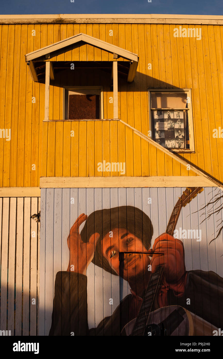 Golden Oldies Record Store with mural of Bob Dylan on back wall Artist ...