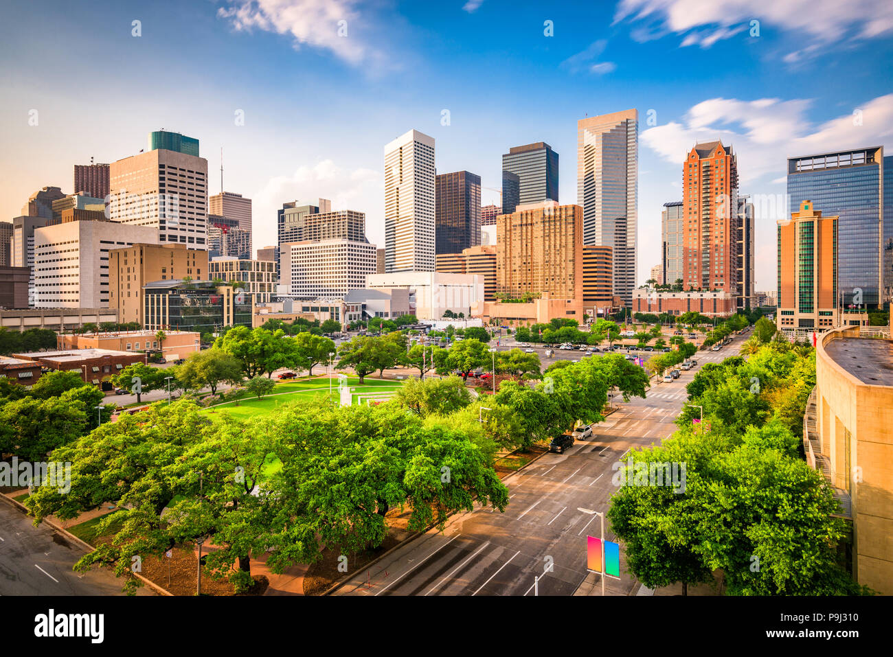 Houston aerial skyline hi-res stock photography and images - Alamy
