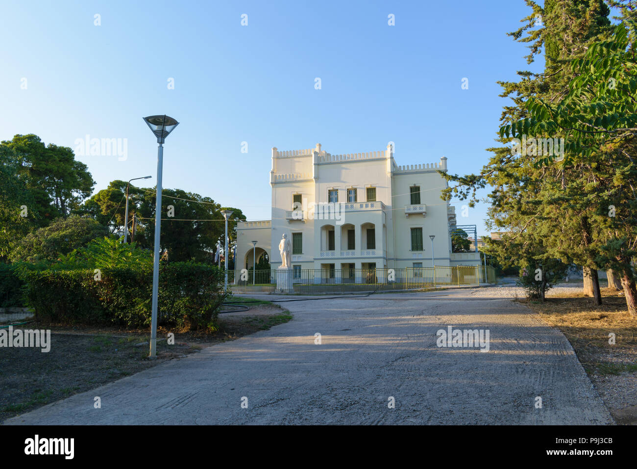 Andreas Sygros house and statue inside Sygrou estate at Marousi, Athens ...