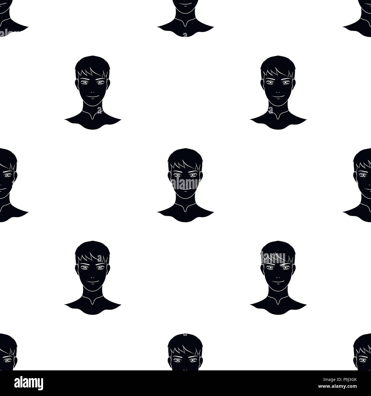 Avatar and face black icons in set collection for design. A person's ...