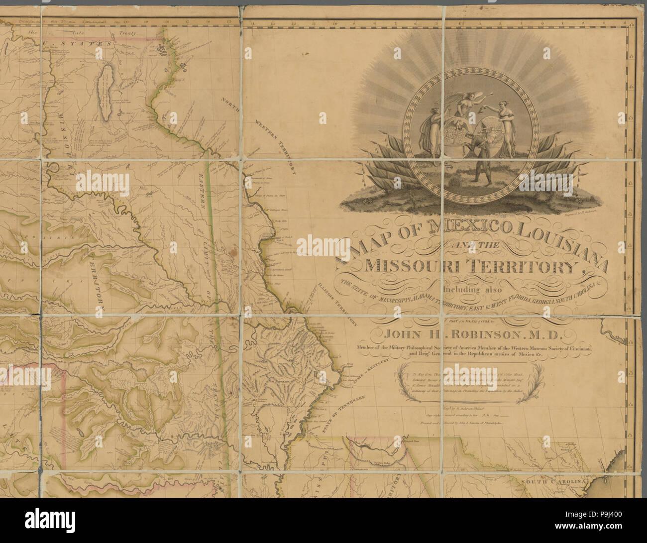 A map of Mexico, Louisiana, and the Missouri territory Stock Photo - Alamy