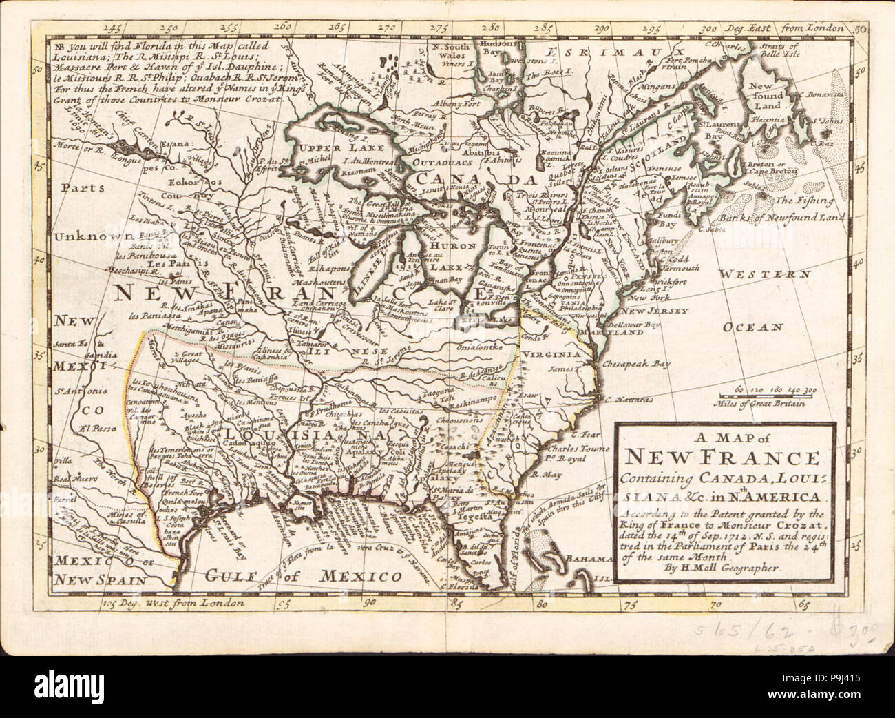 A map of new France containing Canada, Louisiana etc. in Nth. America ...