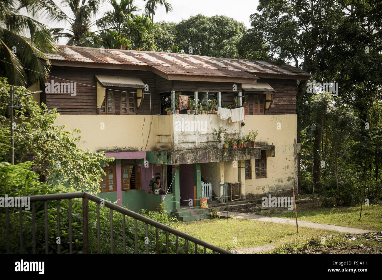 Old two-storey peasant house. Old two-storey house in port Blair ...