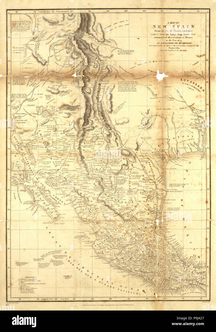 A map of New Spain, from 16⁰ to 38⁰ North latitude reduced from the ...