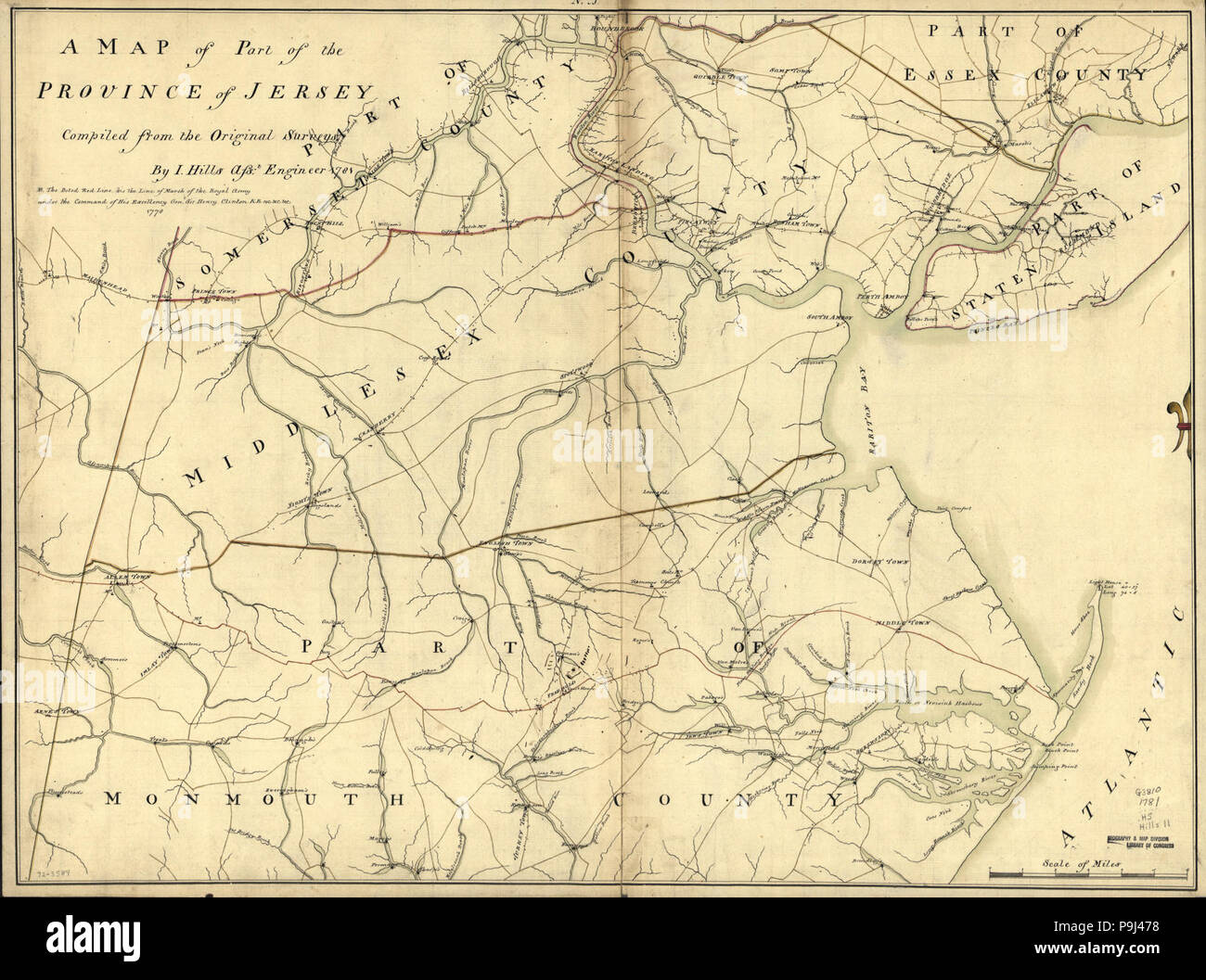 A map of part of the province of Jersey Stock Photo - Alamy