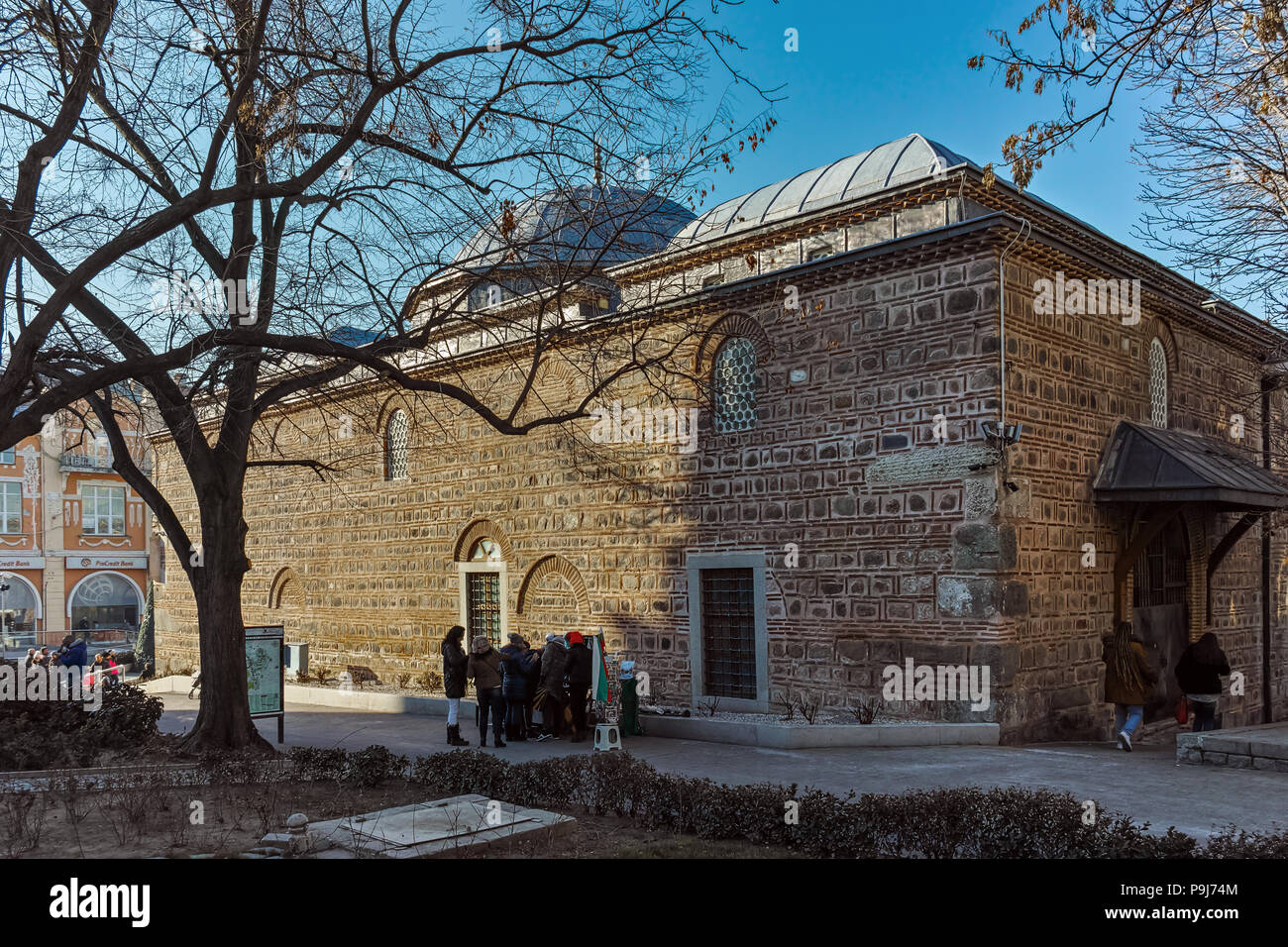 PLOVDIV, BULGARIA - JANUARY 2 2017: Dzhumaya Mosque and park in city of ...
