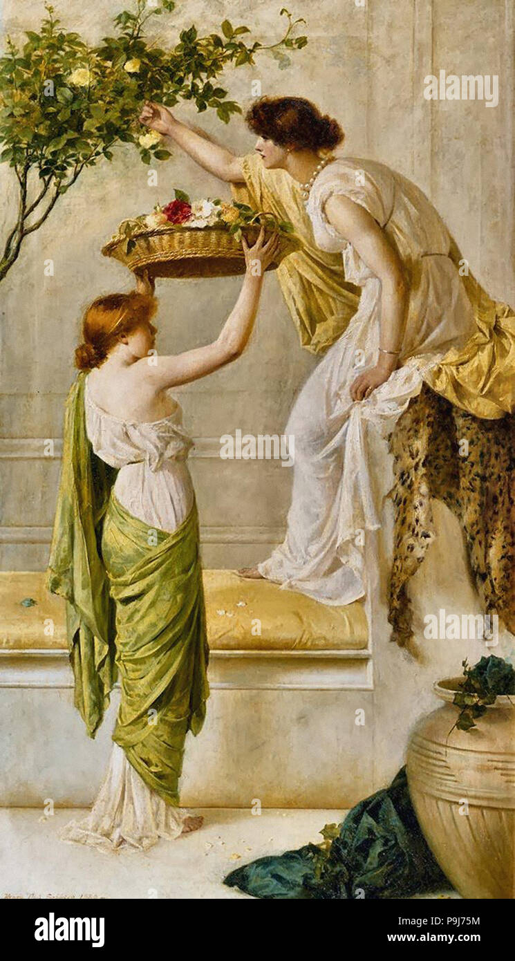 Schafer Henry Thomas - a Basket of Roses Stock Photo - Alamy