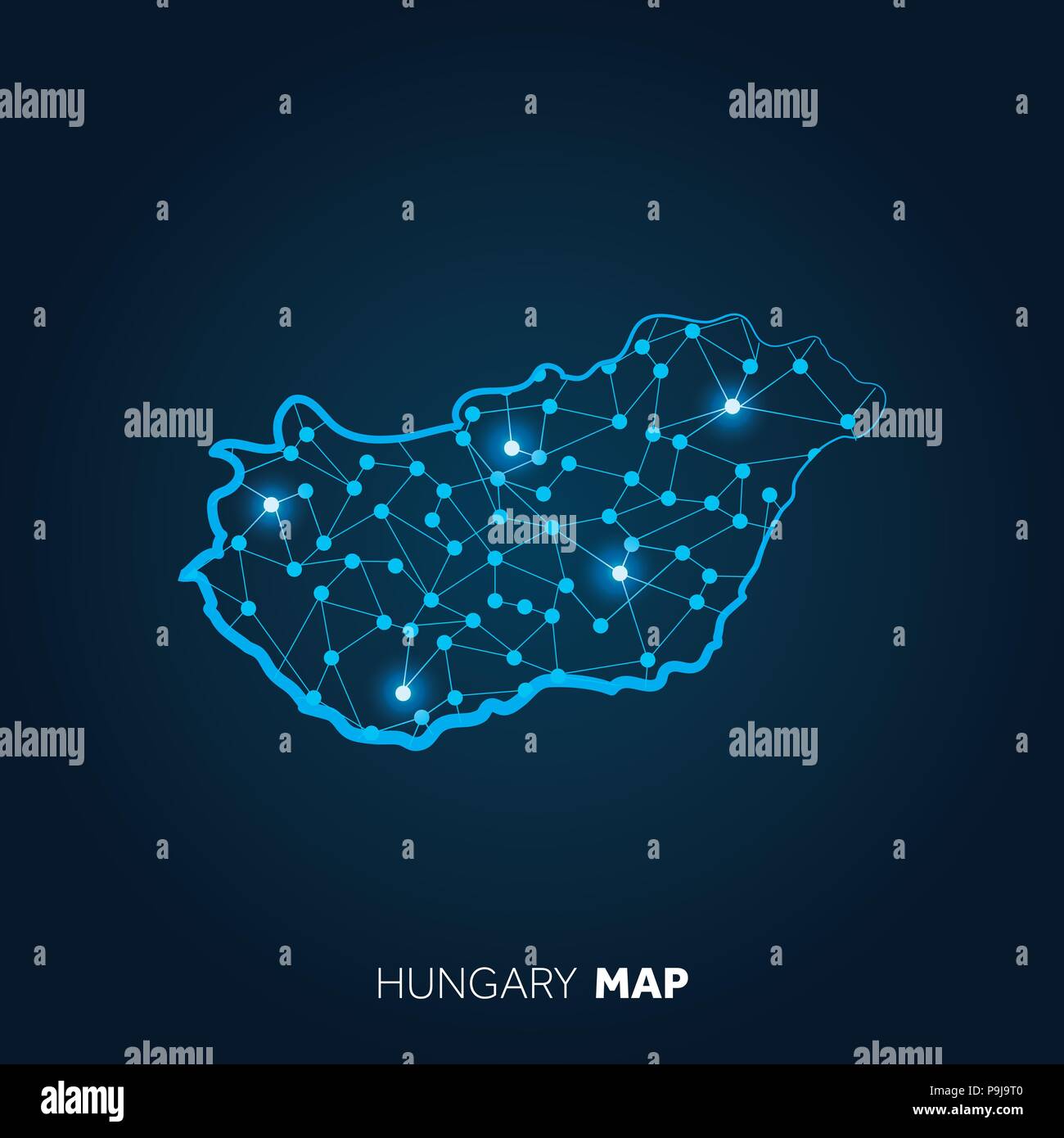 Hungary polygonal map hi-res stock photography and images - Alamy