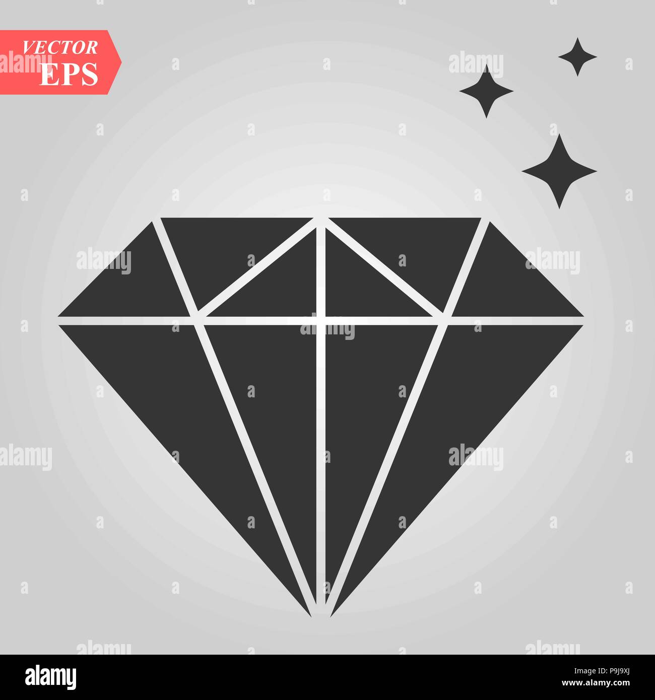 Diamond Icon Vector. Simple flat symbol. Perfect Black pictogram ...