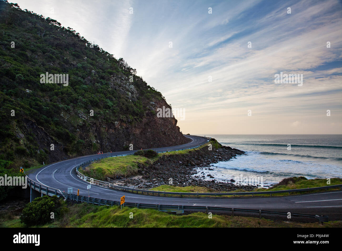The iconic sweeping roads of the Great Ocean Road Victoria Australia ...