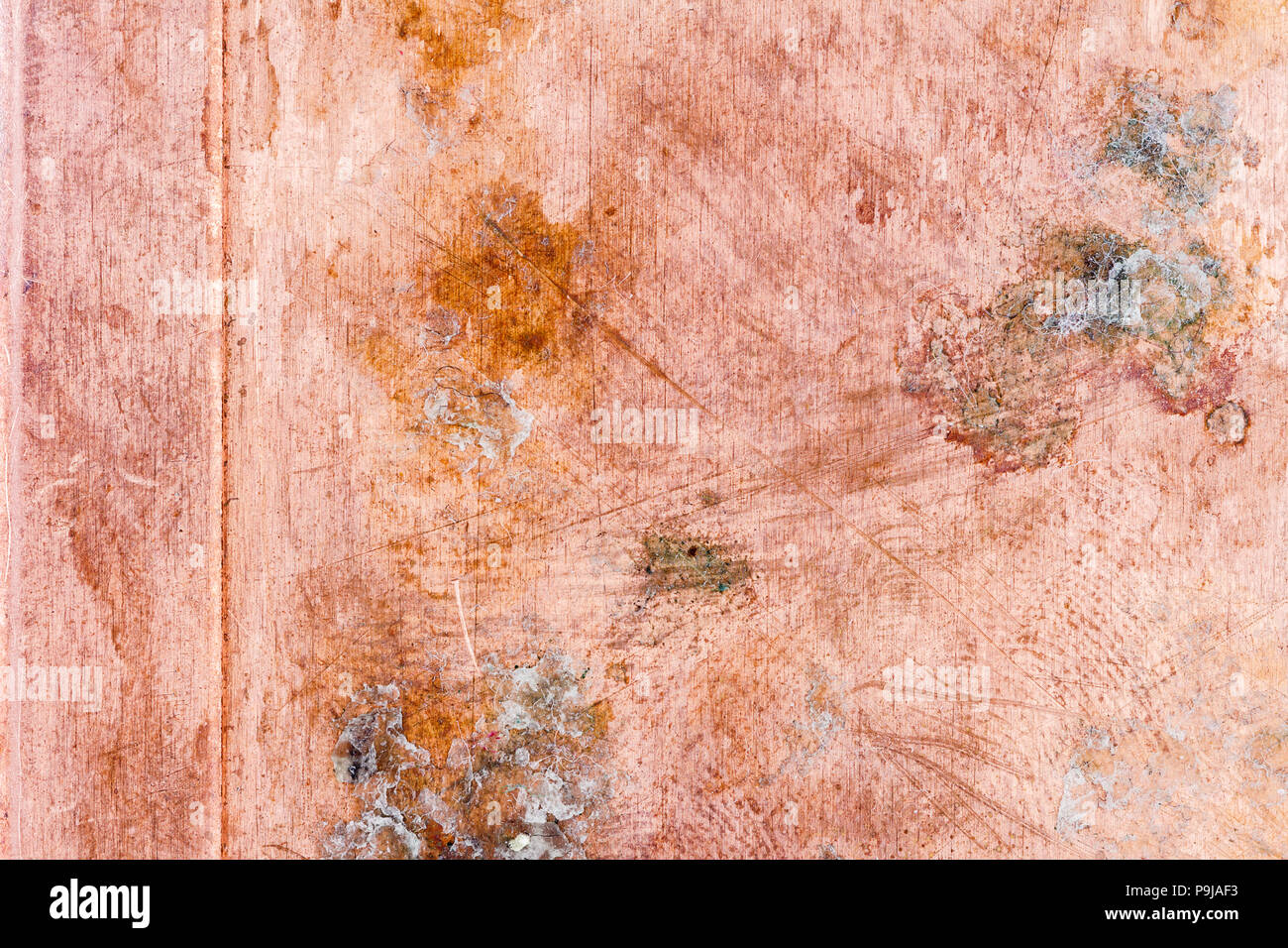 Scratched dirty dusty copper plate texture, old metal background ...