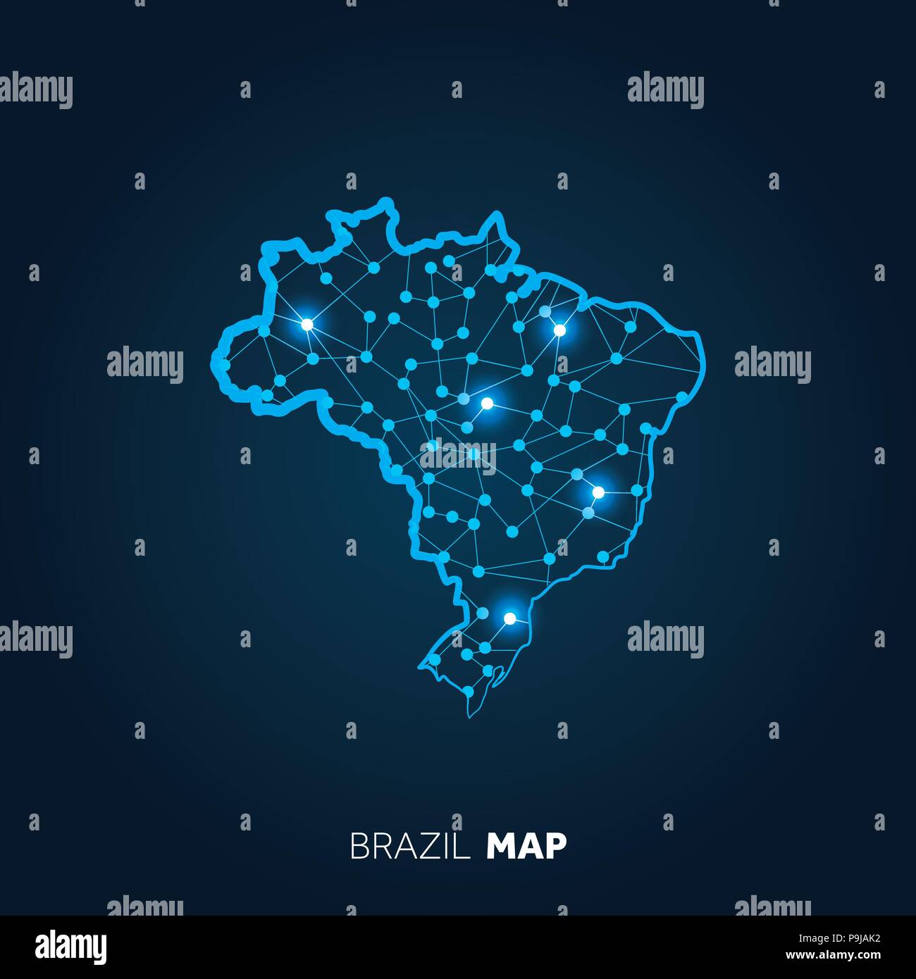 Brazil polygonal map hi-res stock photography and images - Alamy