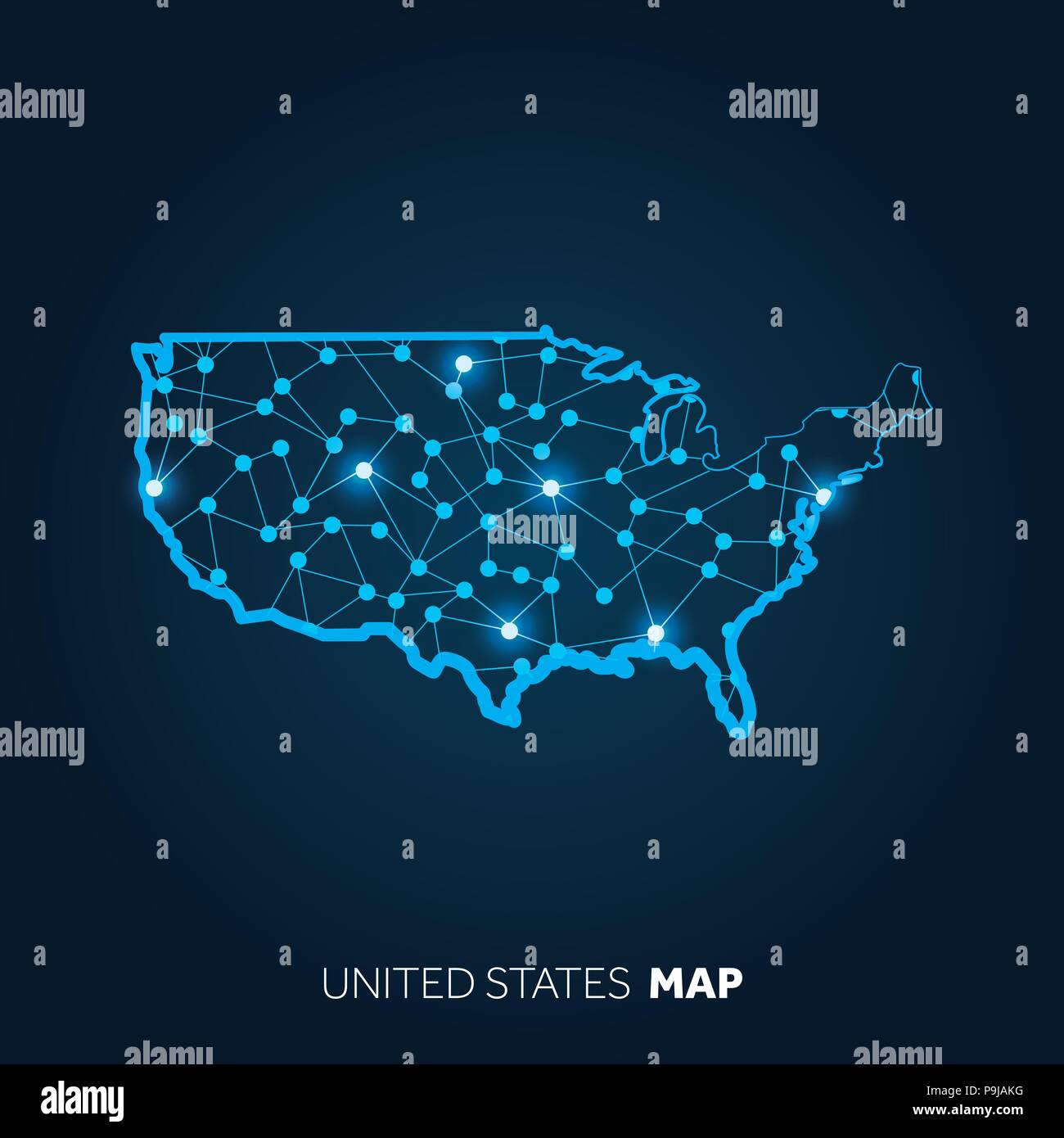 United states of america tech map Stock Vector Images - Alamy