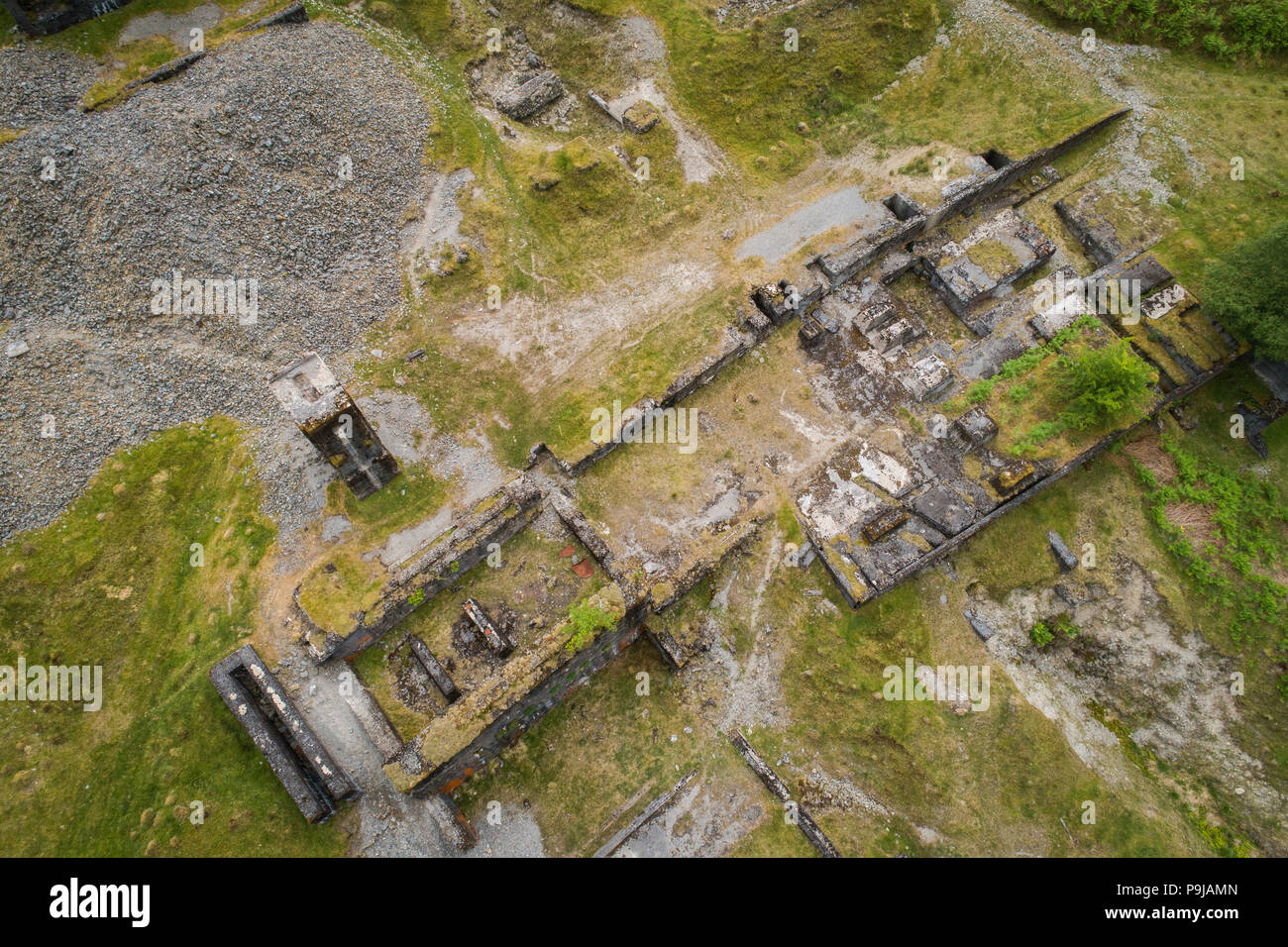 Industrial archaeology in the UK: Aerial view of the ruins of Bwlch ...