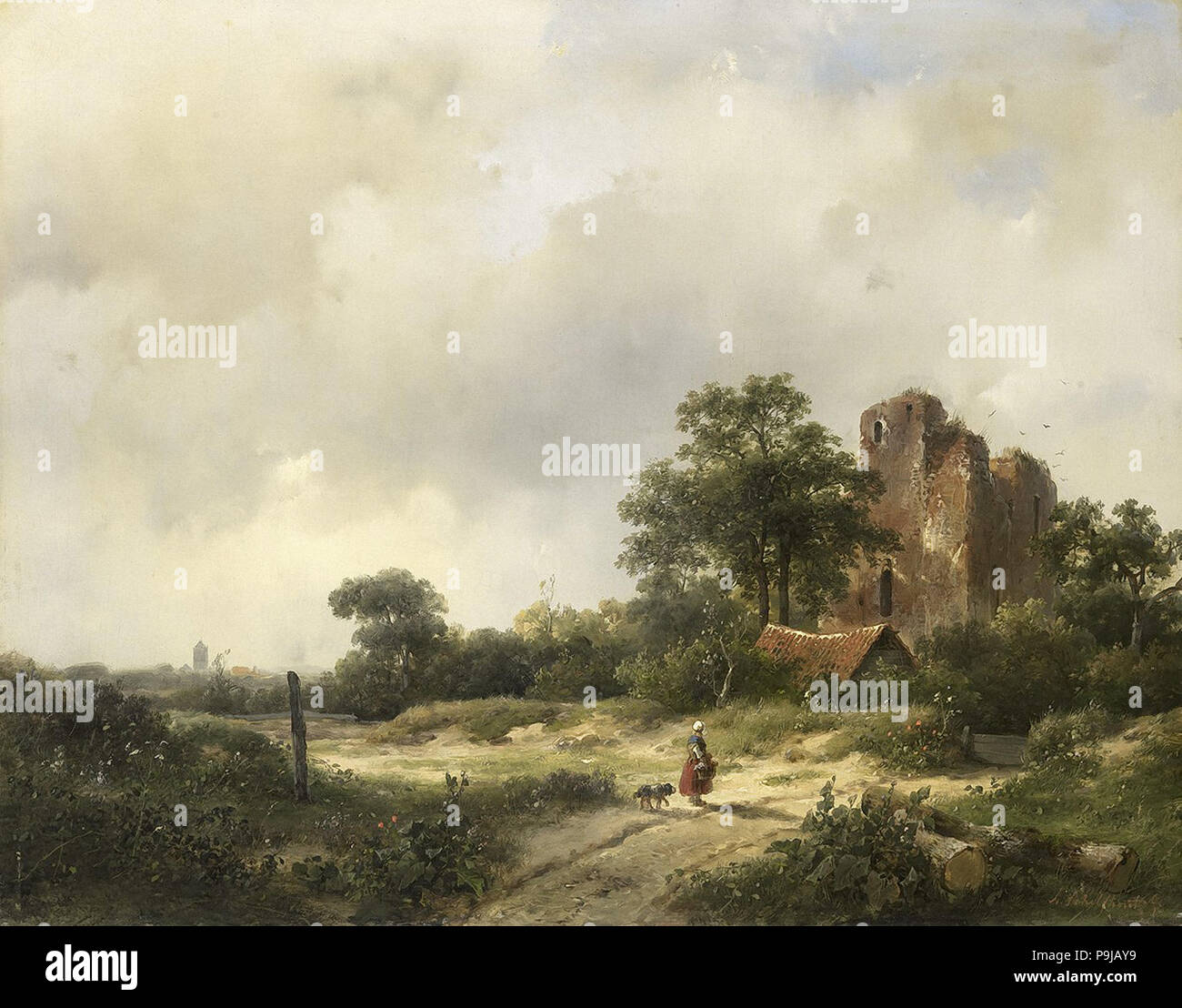 Schelfhout Andreas - Landschap Met De Ruùefne Van Kasteel Brederode Te ...