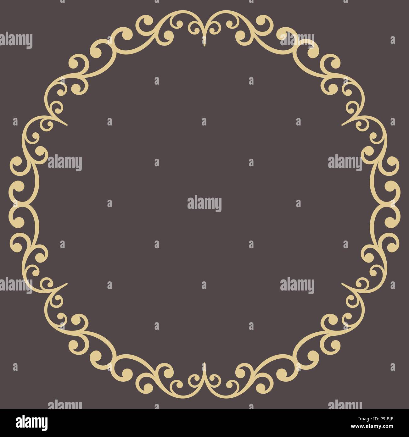 Floral Modern Vector Round Frame Stock Vector Image & Art - Alamy