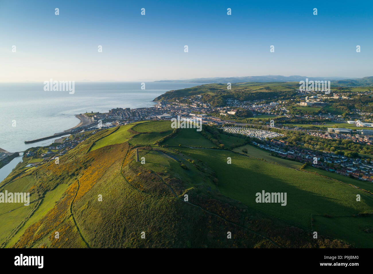 Archaeology in the UK: Aerial view of the remains of Pen Dinas iron age ...