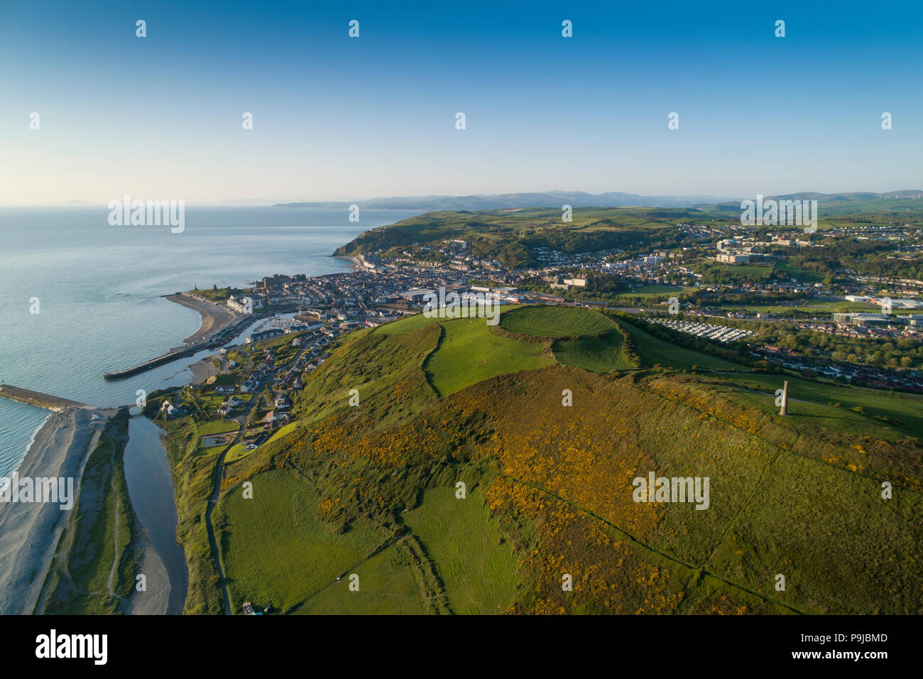 Archaeology in the UK: Aerial view of the remains of Pen Dinas iron age ...