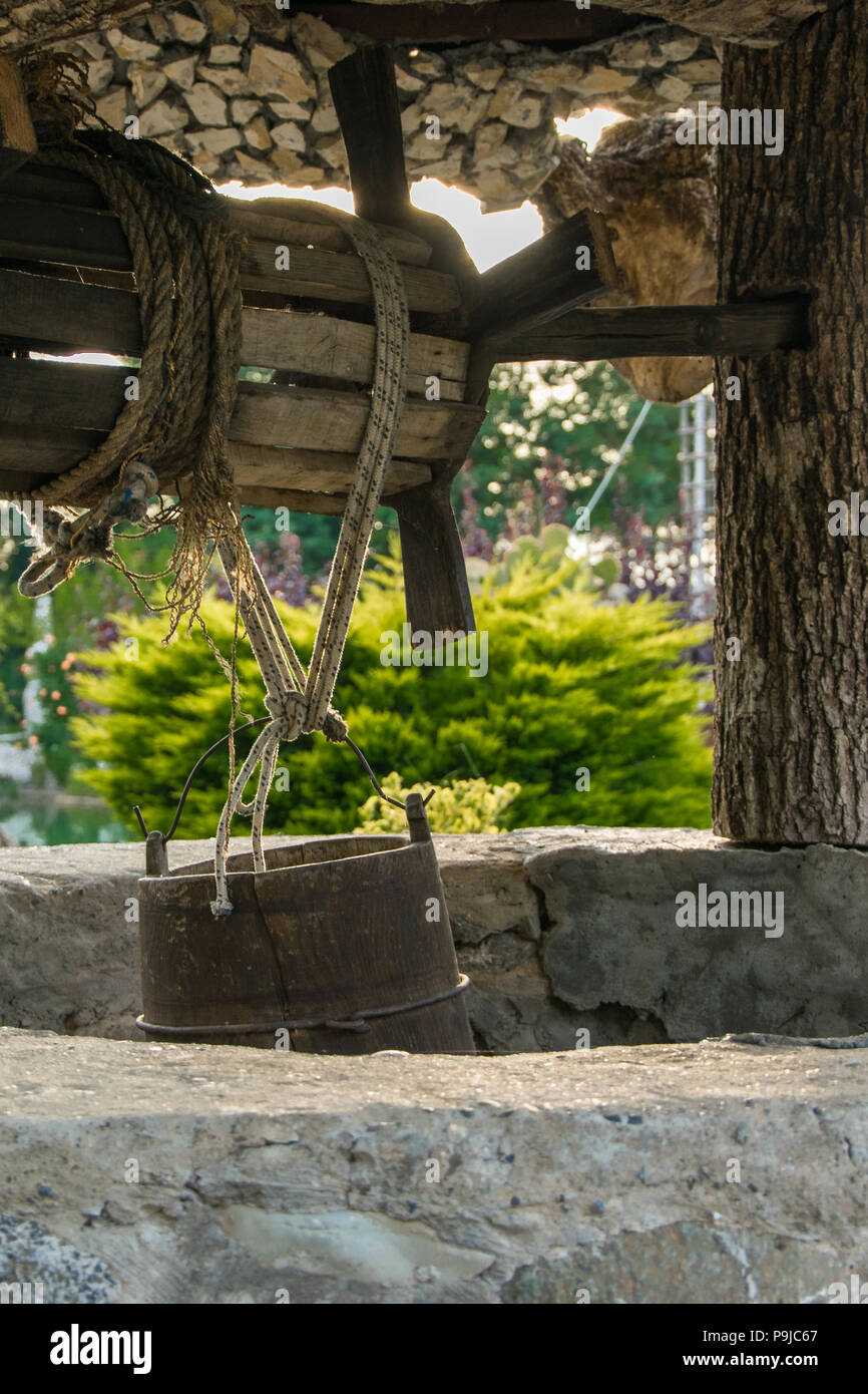 Traditional stone wishing well hi-res stock photography and images - Alamy